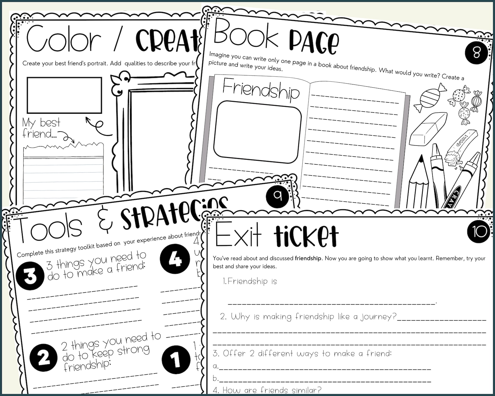 Friendship Worksheets for Kids Friendship Journal Friendship Printables ...