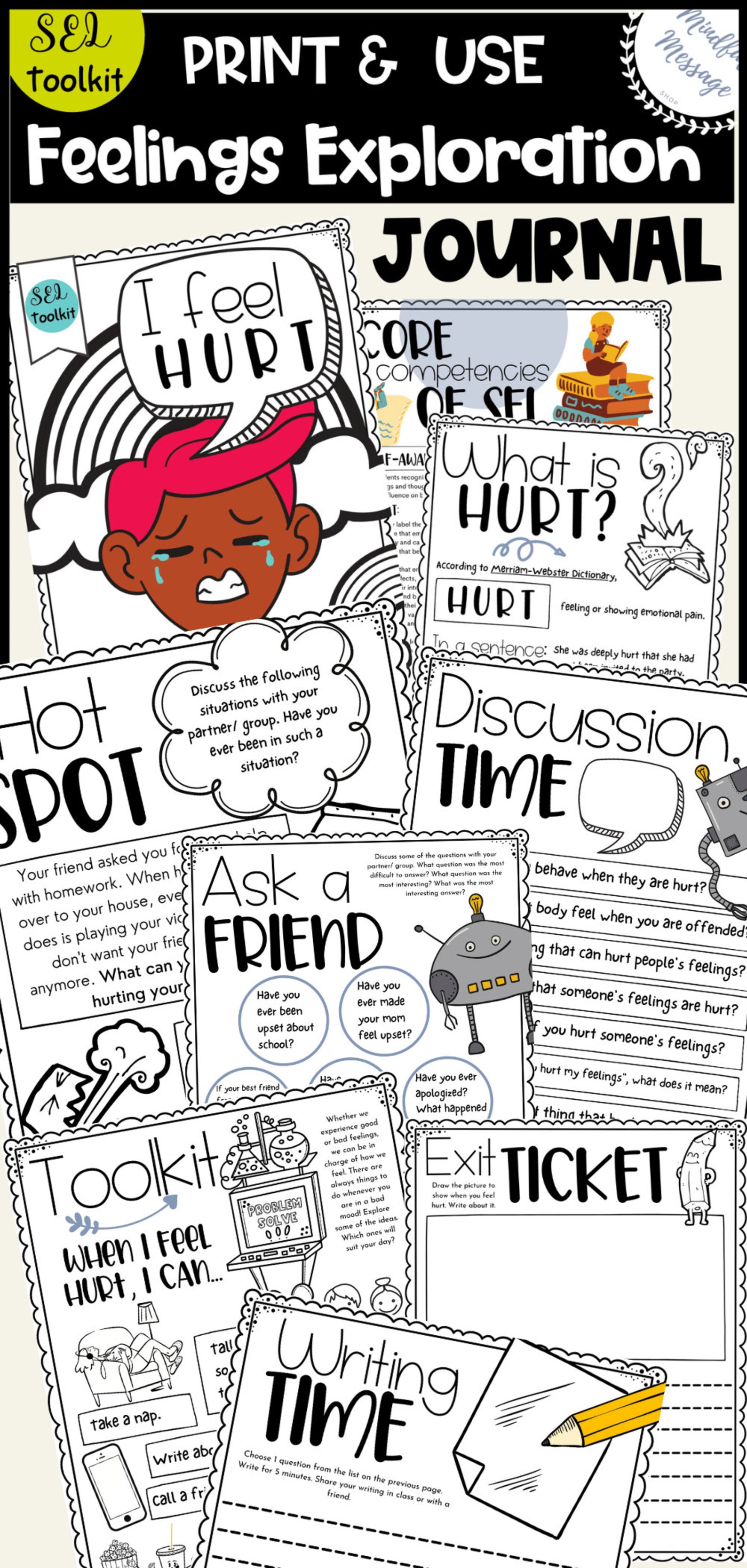 Feelings Printable Feelings Worksheets for Kids Feelings Journal for ...