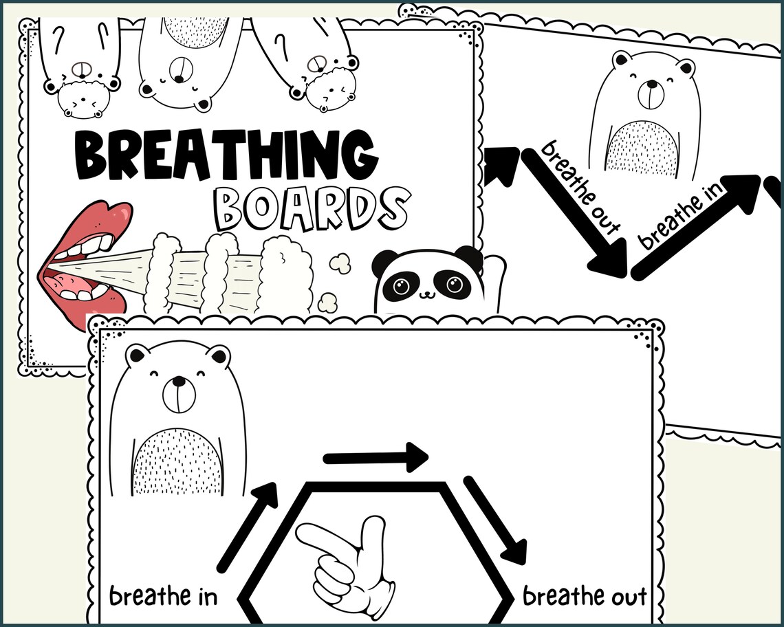 Breathing Board Breathing Cards Mindful Breathing Tool Mindful ...