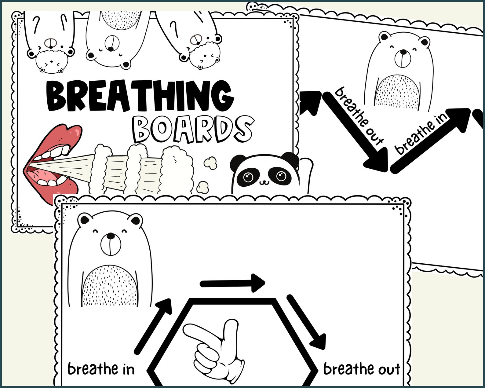 Breathing Board Breathing Cards Mindful Breathing Tool Mindful ...