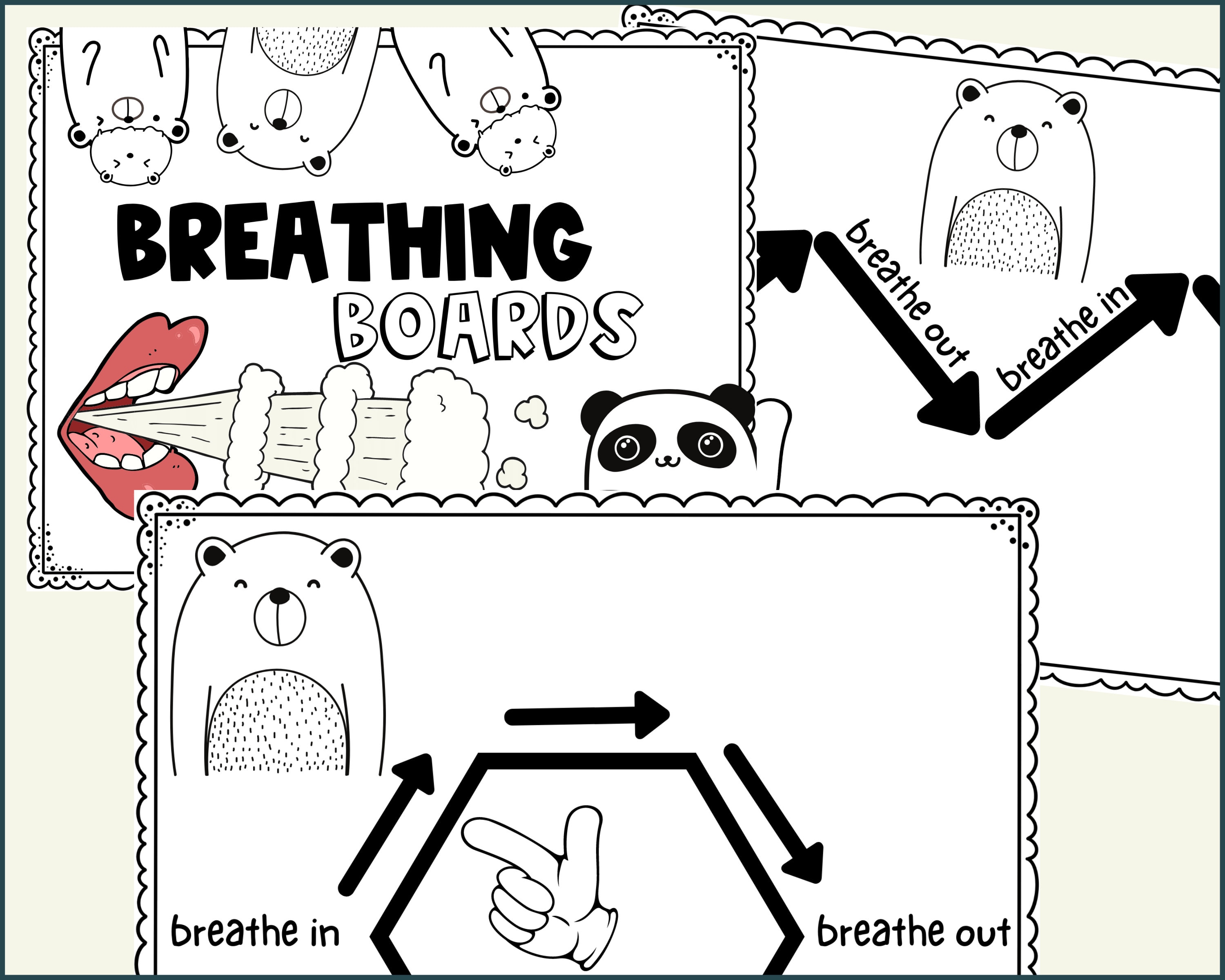 Breathing Board Breathing Cards Mindful Breathing Tool Mindful ...