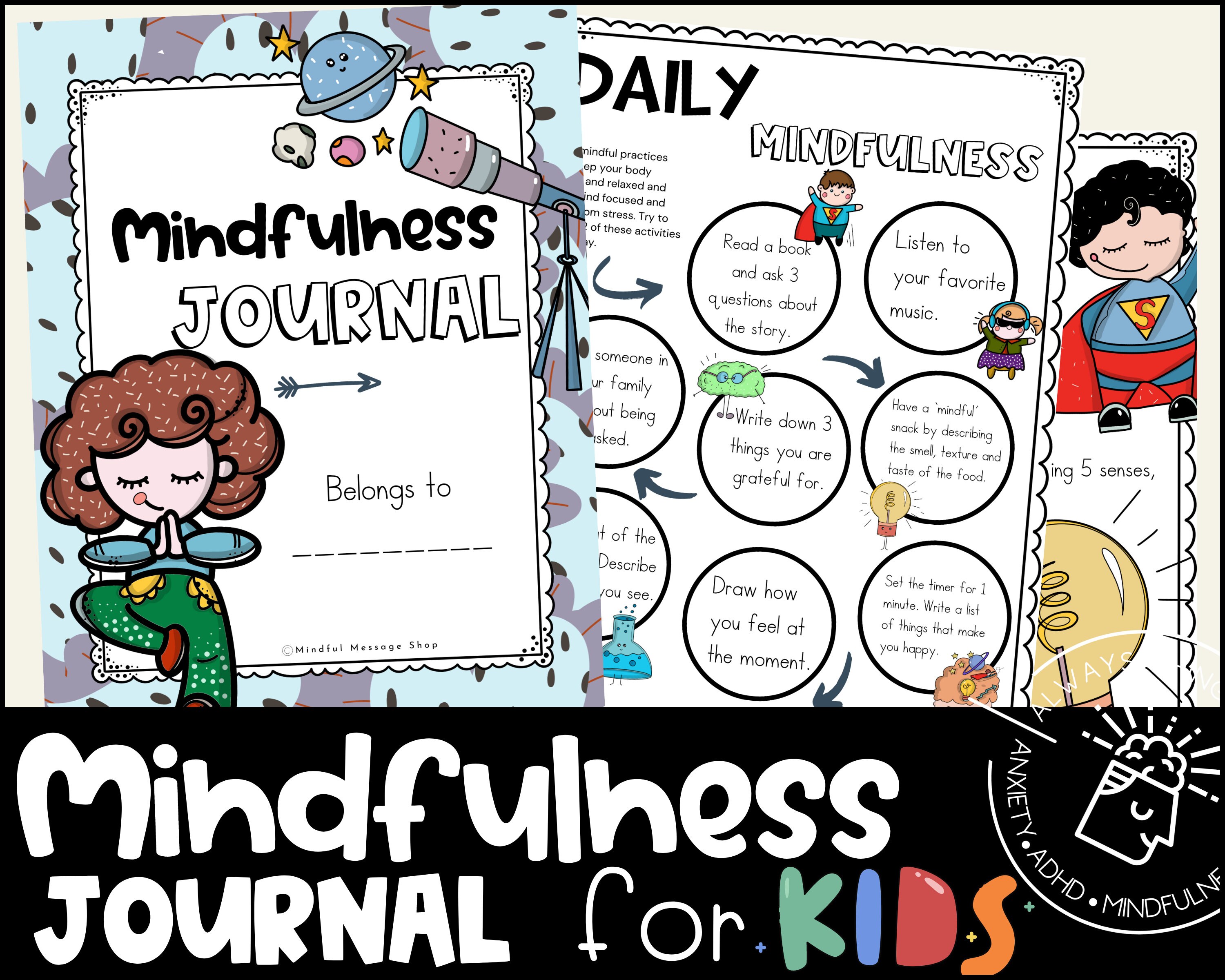 Mindfulness Journal Kids Mindfulness Journal Printable Mindfulness ...