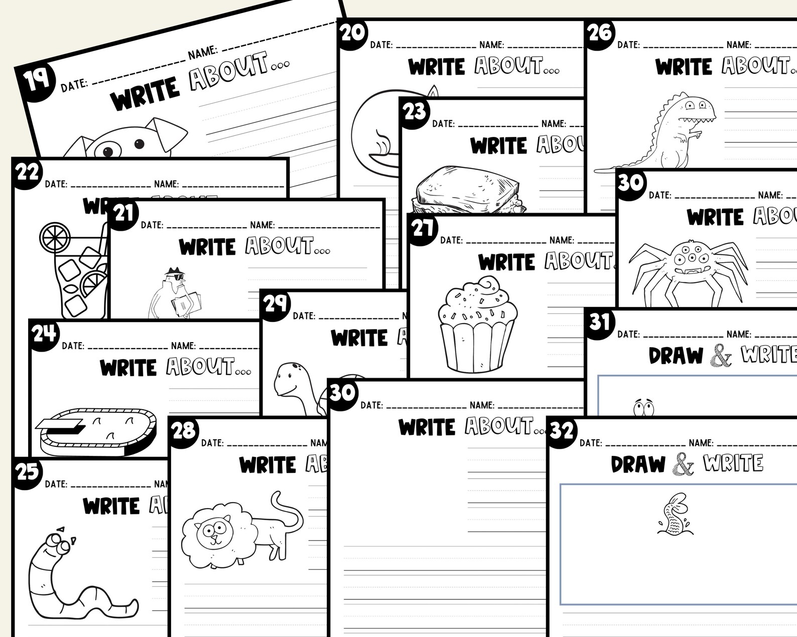 Writing Prompts for Kids Writing Practice Sheet for Kids Writing ...