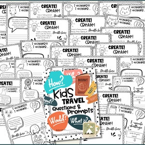 Kids Travel Journal Questions and Prompts for Writing Coloring Travel ...