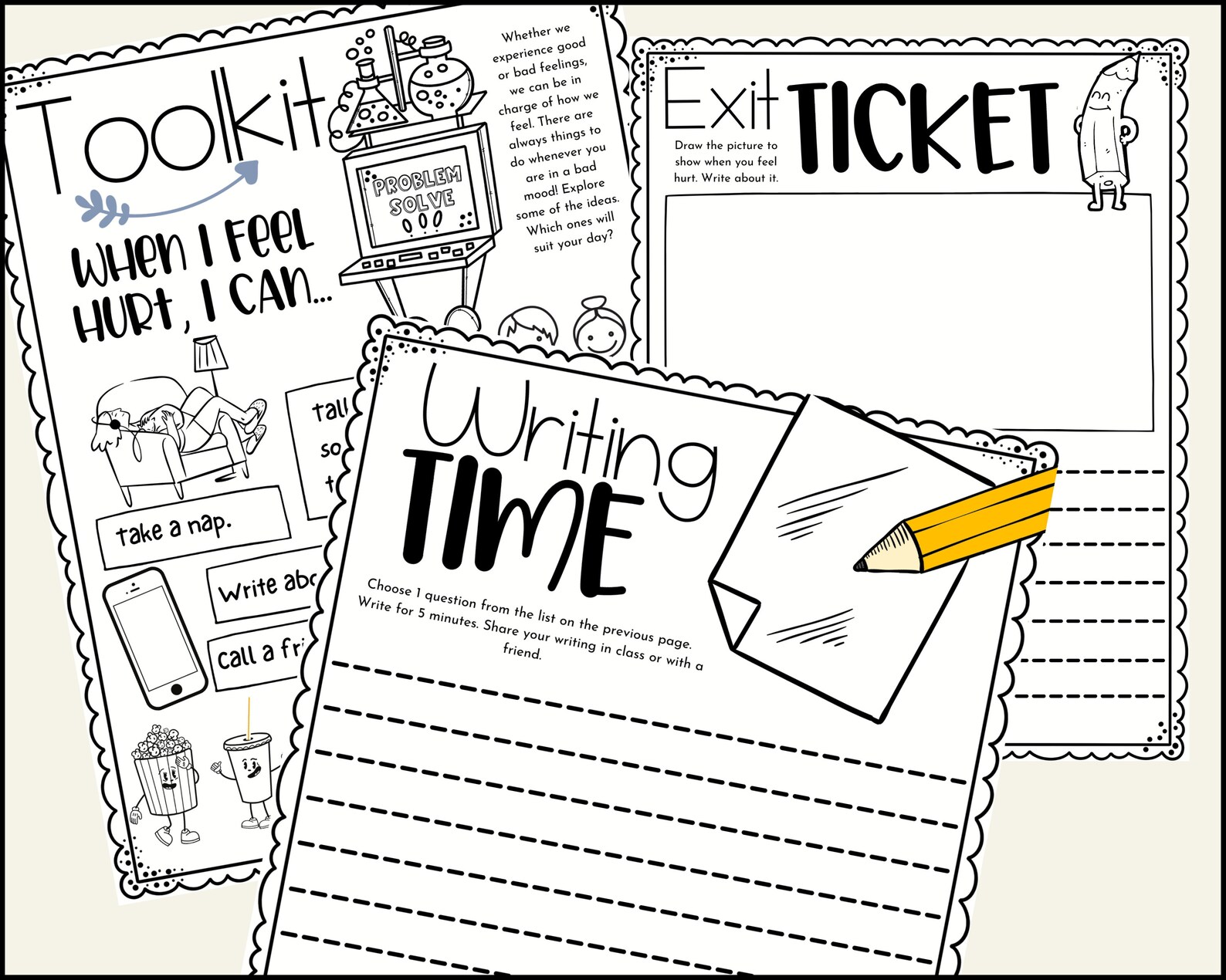 Feelings Printable Feelings Worksheets for Kids Feelings Journal for ...