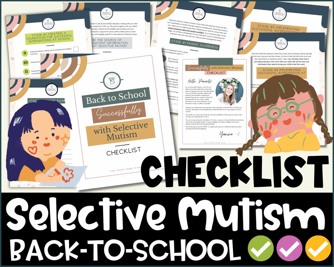 Selective Mutism Back to School Checklist Selective Mutism School Tips ...