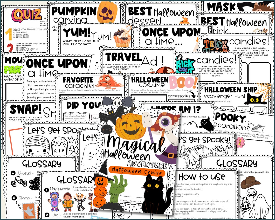 Halloween on the High Seas Kids Journal Activities Halloween Cruise ...
