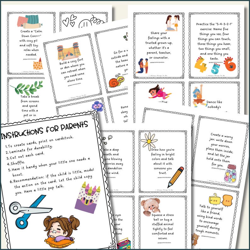 Kids Mental Health Check in Cards Classroom Anxiety Motivational Card ...