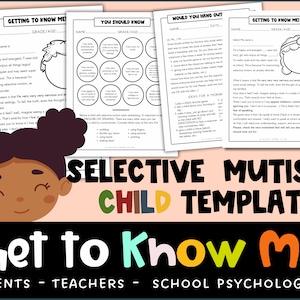 Selective Mutism Classroom Information Worksheet Selective Mutism Child ...