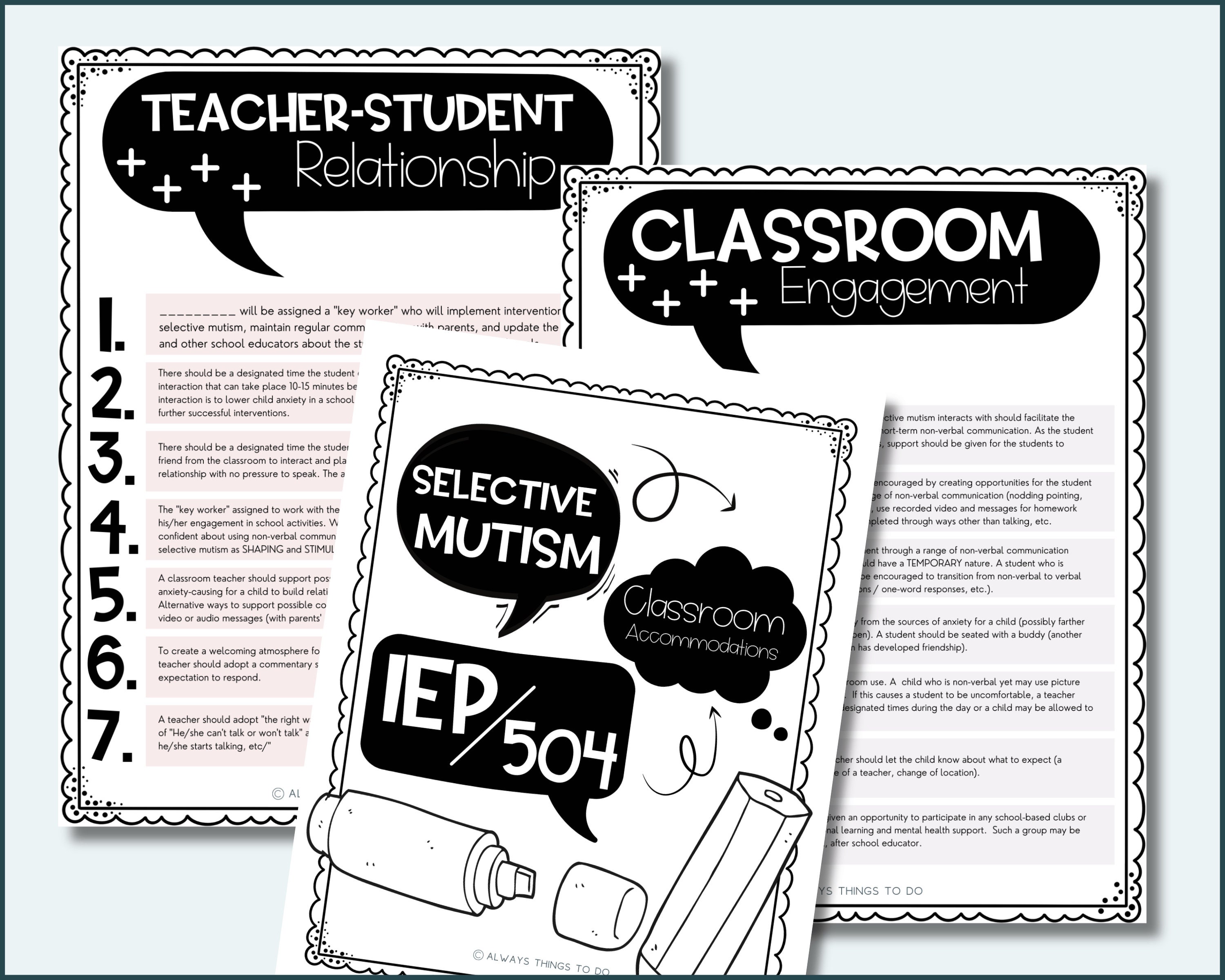 Selective Mutism IEP 504 Goals Selective Mutism Classroom ...