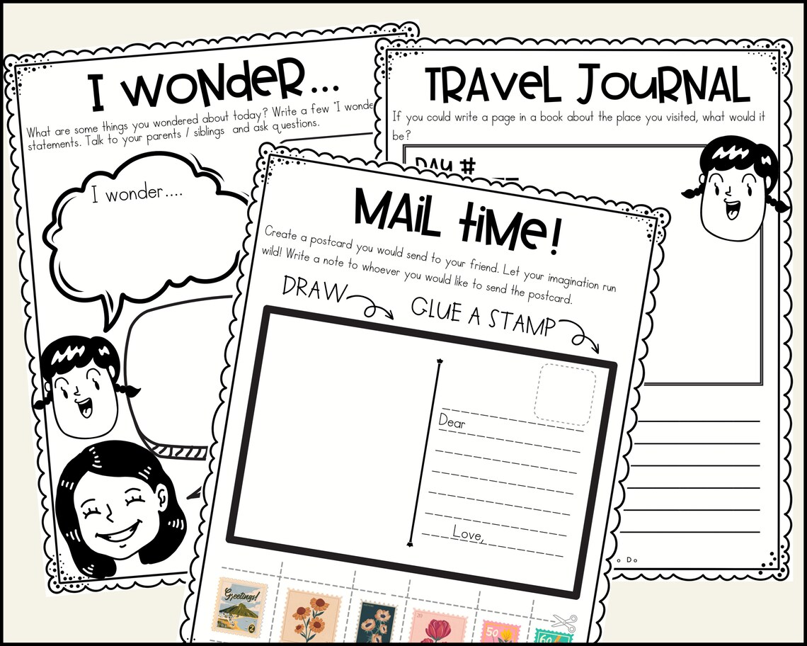 Travel Journal Printable Travel Journal for Kids Travel Book Activities ...