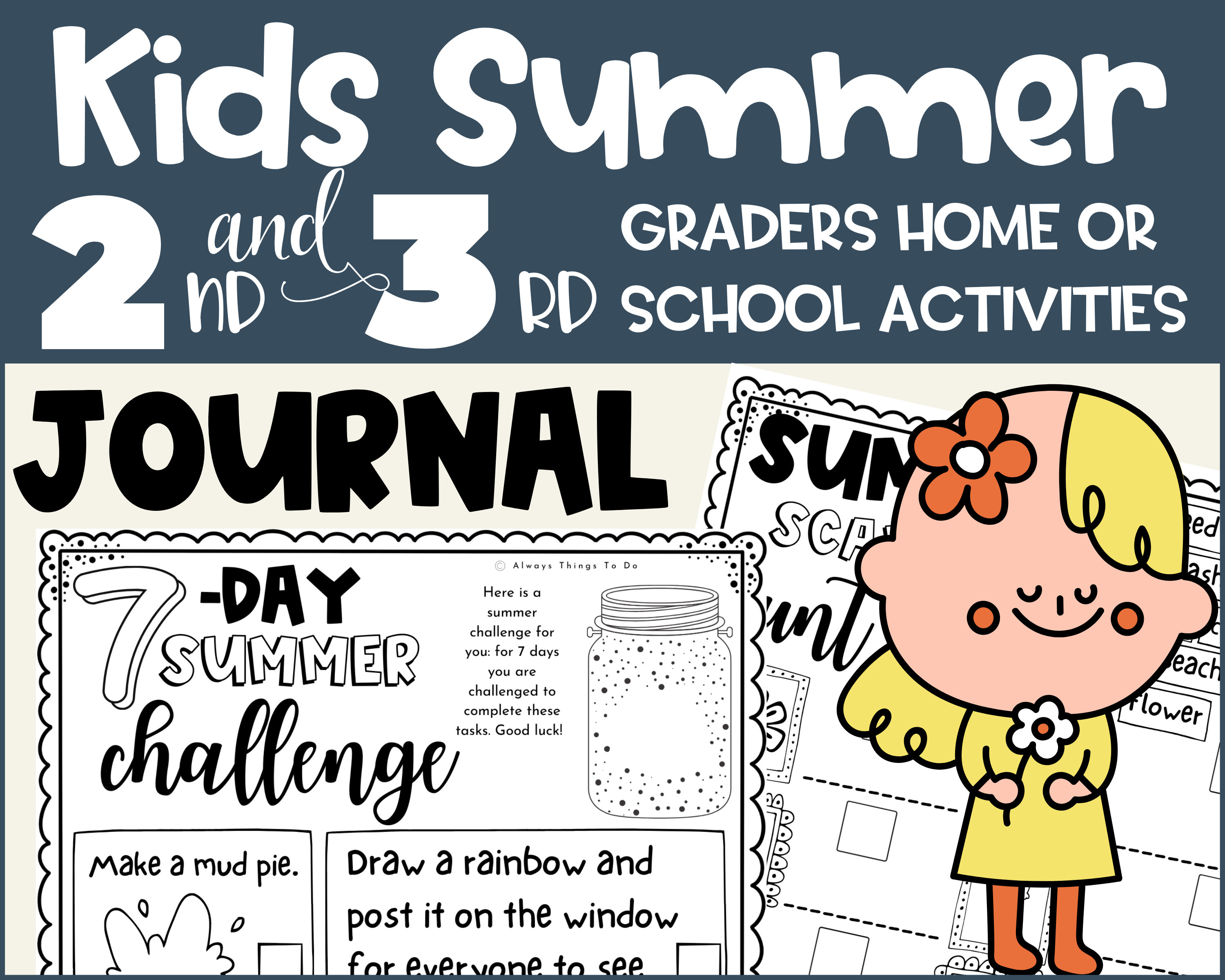 Kids Summer Journal Printable Kids Summer Activity Kids Summer Writing ...