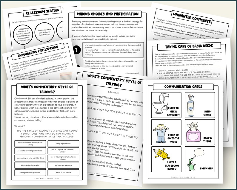Selective Mutism Teacher Pack Selective Mutism Information Pack for ...