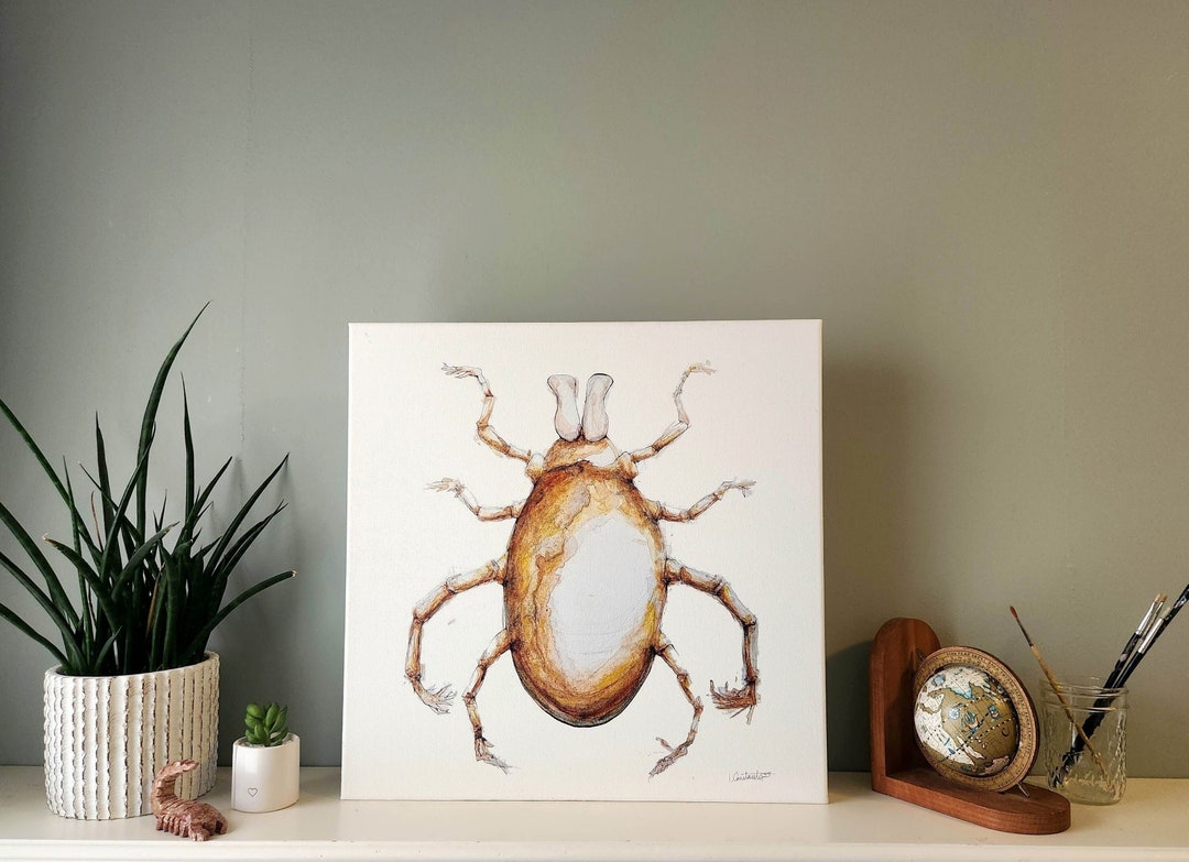 Tick - Watercolor Painting Bug Print - Canvas Wall Art - Etsy