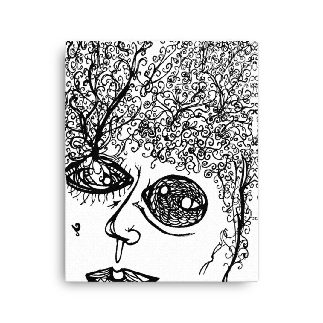 Vine Lady Illustration- Canvas Print - Etsy