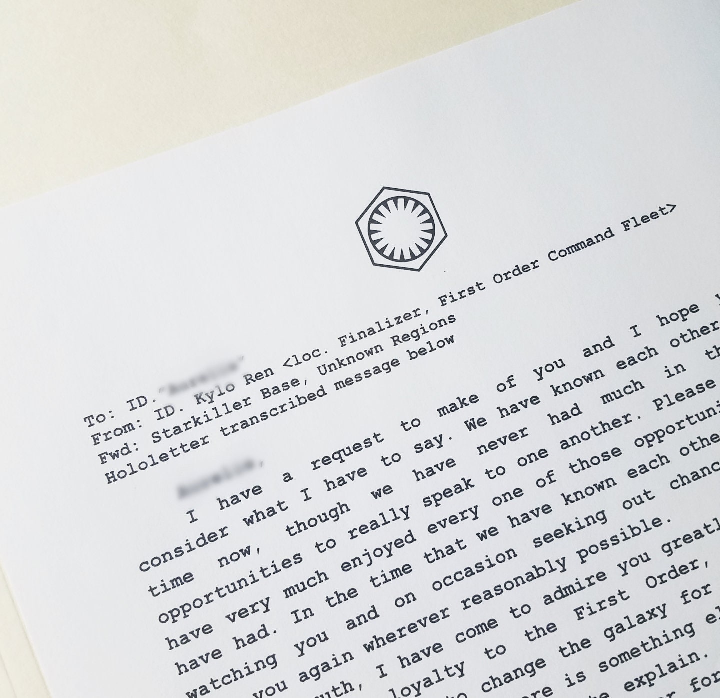 Letter From Star Wars Character Personalized for You See - Etsy