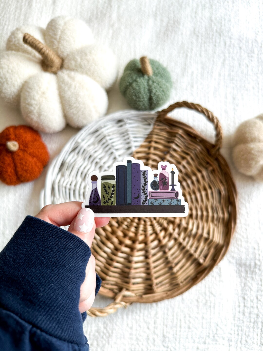 Spooky Bookshelf Fall Sticker Halloween Sticker Book - Etsy