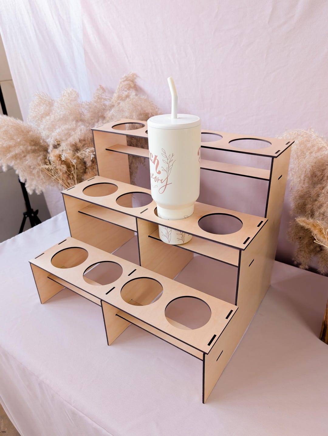 40oz Tumbler Cup Holder Stand Organizer, Portable Tiered Retail Display ...
