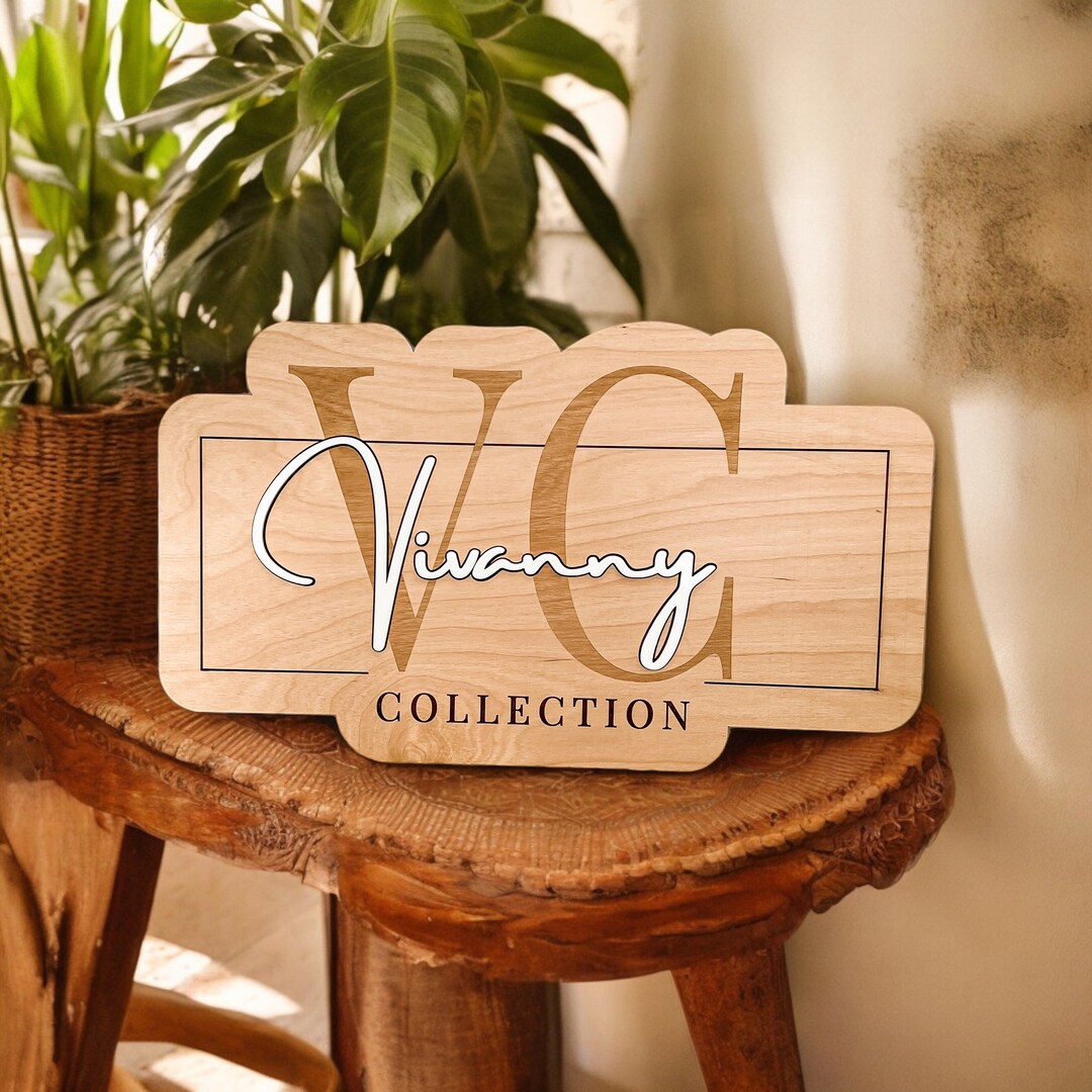 Custom Wooden Business Logo Sign That Hangs Magnetically for Small ...