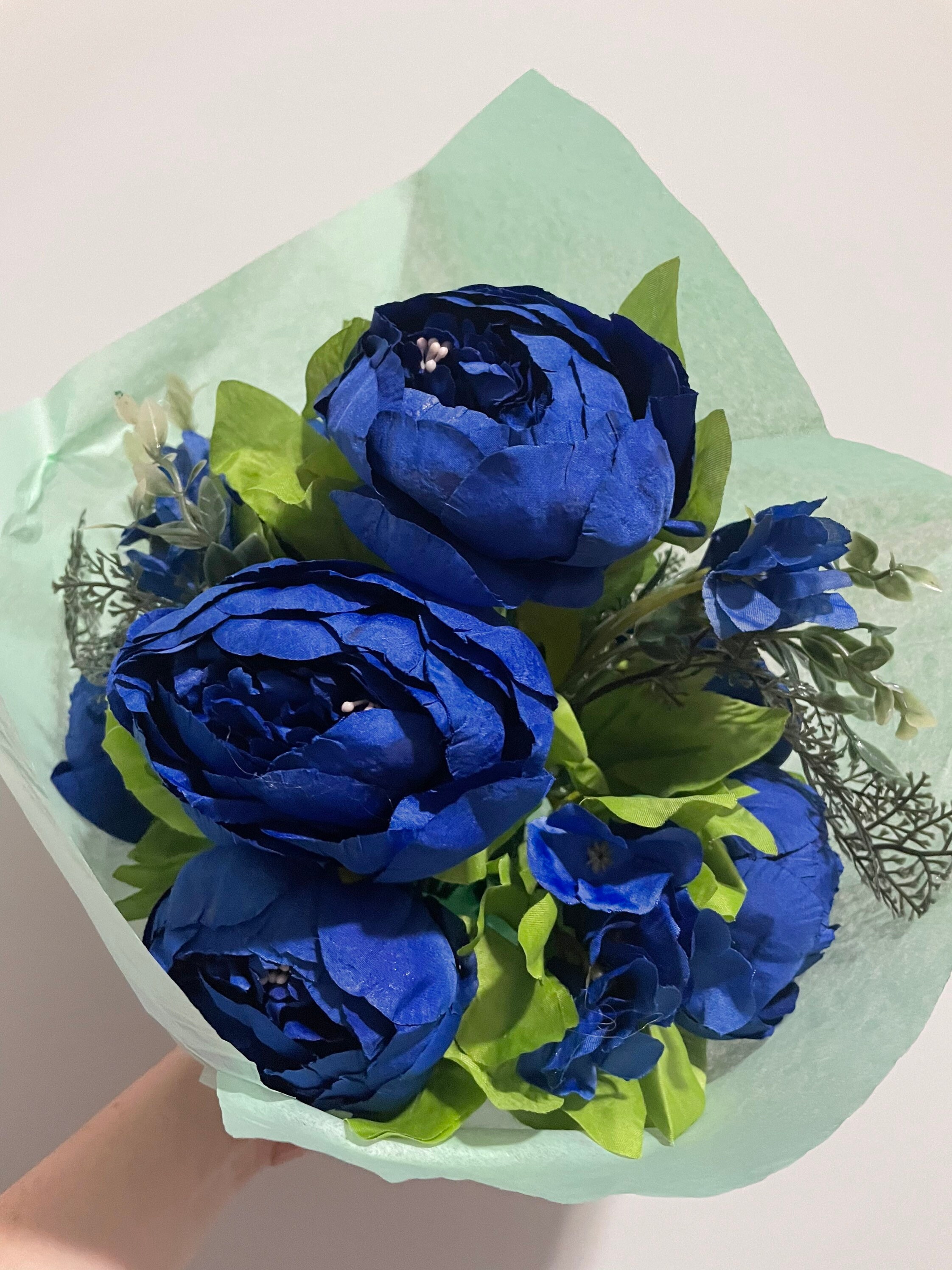 Blue Peony Flower Bouquet