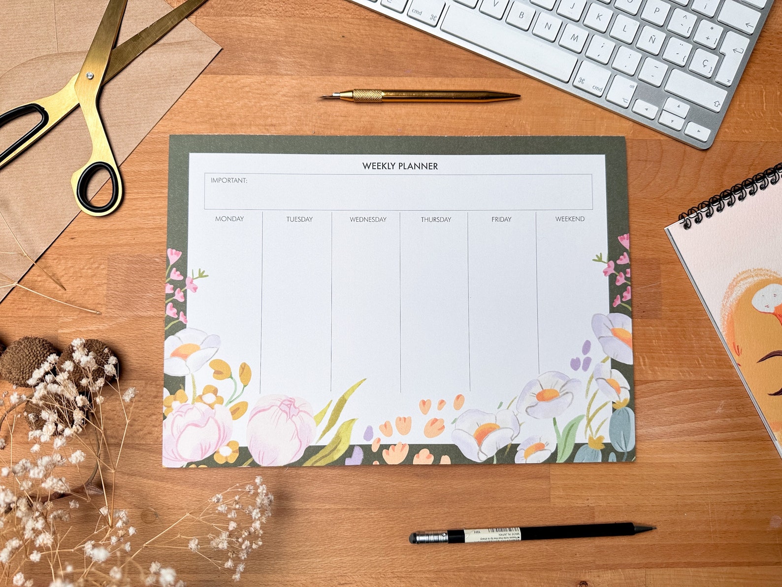 Weekly Desk Pad, A4 Weekly Planner, Weekly Planner Pad, Planner Notepad ...