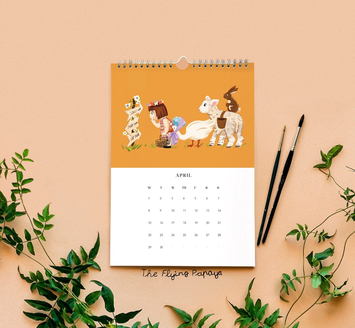 2024 Children's Illustrated Calendar Wall Calendar A4 - Etsy