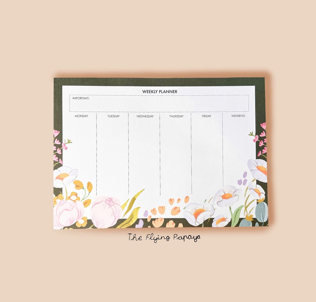 Weekly Desk Pad, A4 Weekly Planner, Weekly Planner Pad, Planner Notepad ...