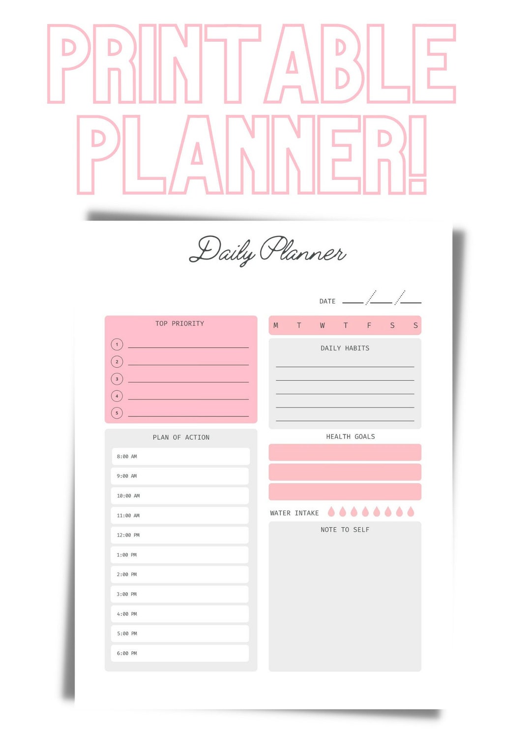 Pink Minimalistic Planner and to Do List - Etsy