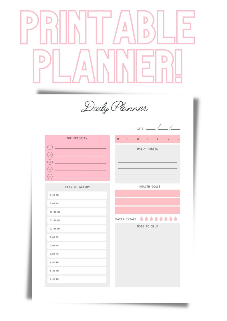 Pink Minimalistic Planner and to Do List - Etsy