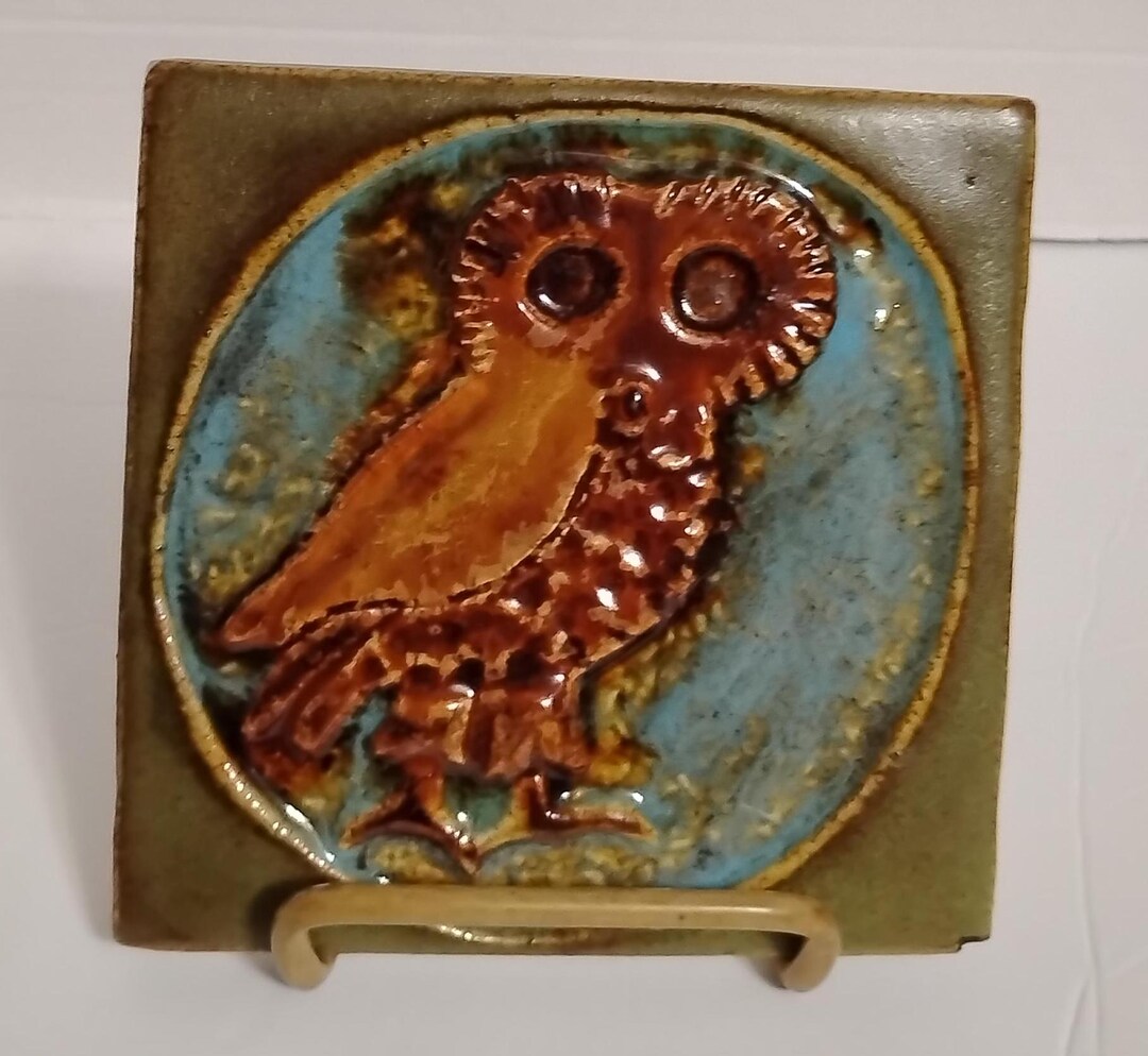 Vintage Signed 1973 D. Ferguson Pigeon Forge Art Pottery Owl Tile - Etsy