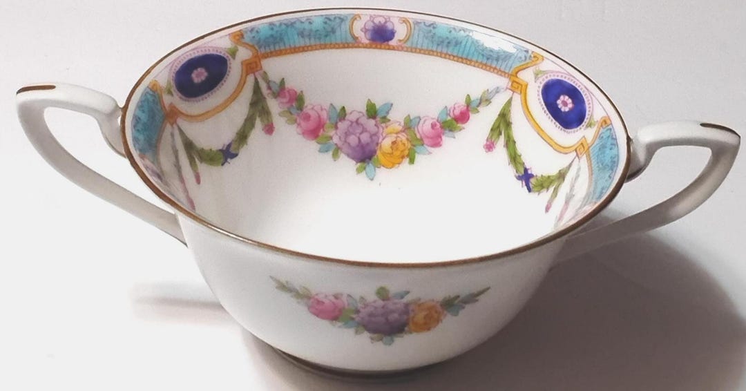 Antique Royal Worcester Puritan Double Handled Cream Soup Bowl - Etsy