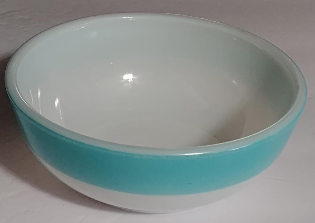 Vintage Corning Blue Stripe Milk Glass Cereal / Soup Bowl - Etsy