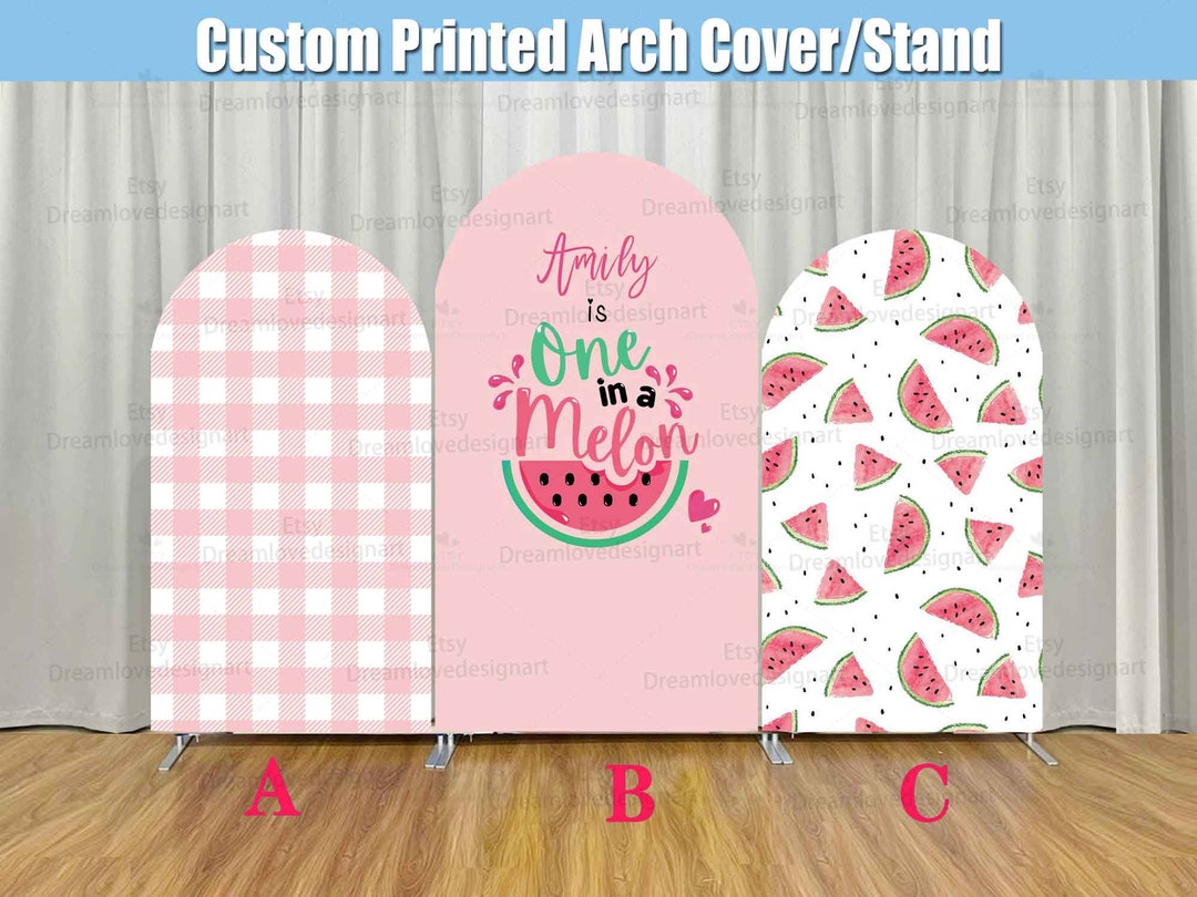 One in a Melon Arch Backdrop Cover Stand Watermelon First 1st Birthday ...