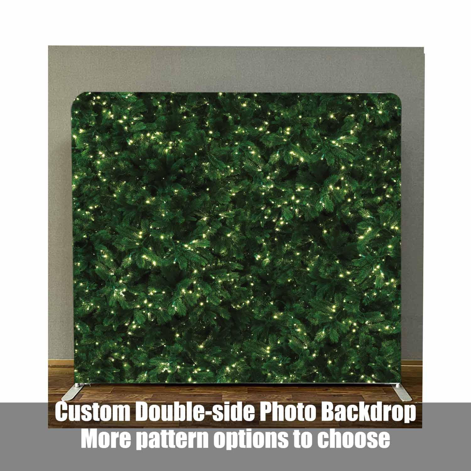Christmas Tree With Lights Photobooth Backdrop Cover Stand Plain White ...