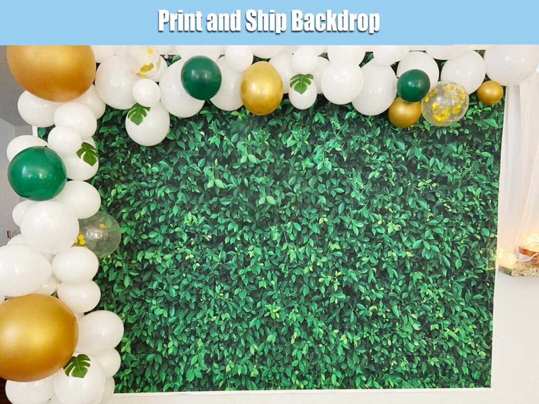 Green Leaves Party Backdrop Printed Artificial Grass Photo Backdrop ...
