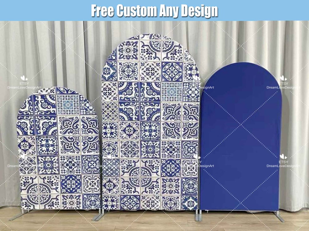 Bridal Shower Arch Backdrop Cover Stand Custom Almafi Coast Tiles ...