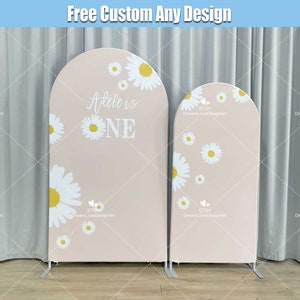 Two Groovy One Arch Backdrop Cover Custom Daisy Flowers Girl Baby 1st ...