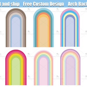 Rainbow Ripples Arch Backdrop Cover Stand Ripple Groovy Colorful Party ...