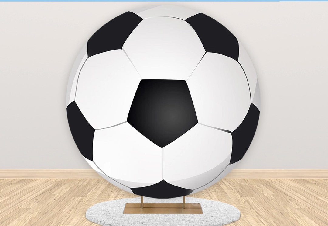 Soccer Round Backdrop Football Sports Birthday Party Round Cover Frame ...