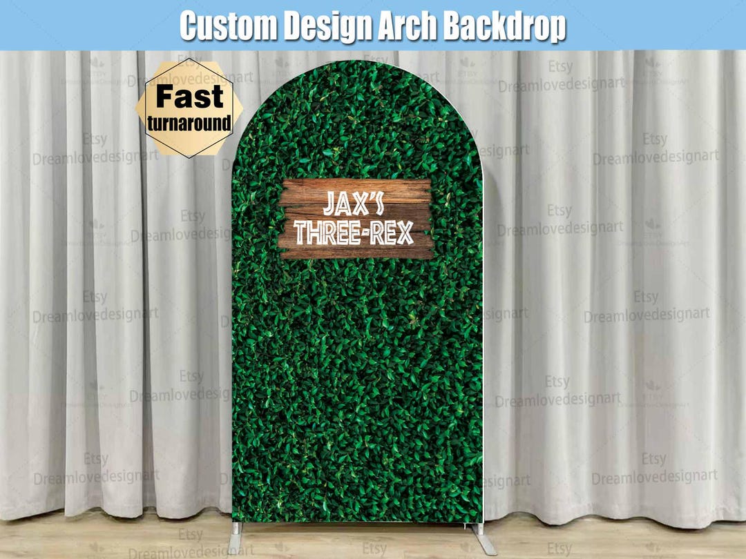Three Rex Dinosaur Arch Backdrop Cover Stand Birthday Custom Baby Boy ...