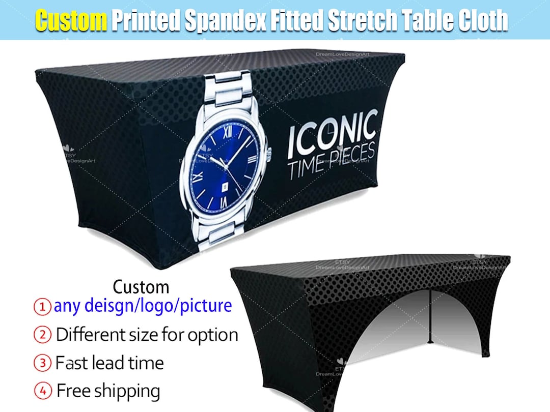 Custom Printed Spandex Table Cloth Stretch Fitted Table Cover - Etsy
