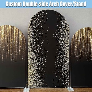 Gold and Black Arch Backdrop Cover Custom Man Woman Birthday Arch ...