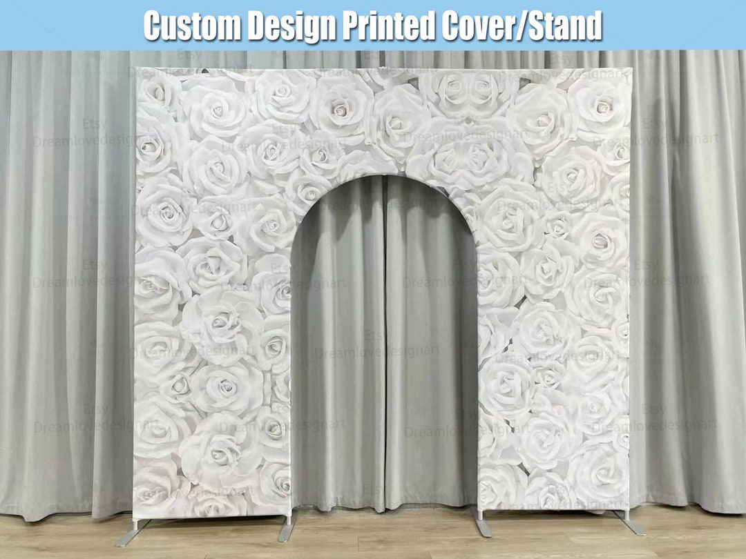 3D Welcome Arch Backdrop Stand Frame Cover Custom Wedding Arch Door ...
