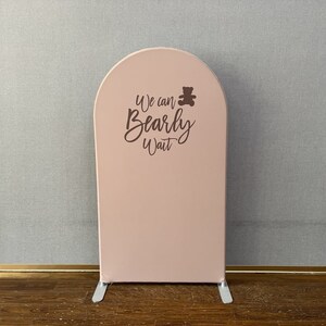Bear Oh Baby Shower Arch Backdrop Cover We Can Bearly Wait Party Stand ...