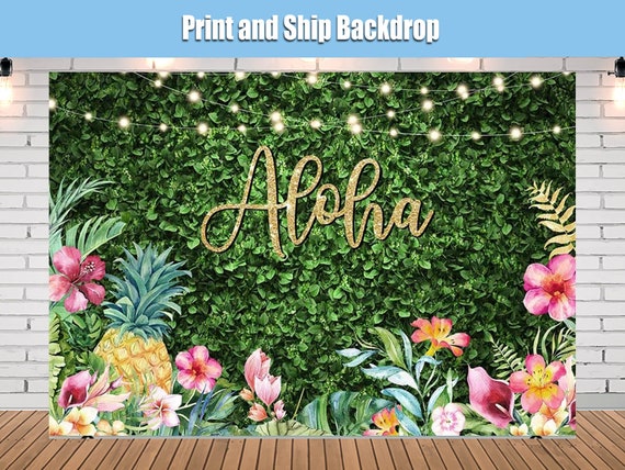 Aloha Party Backdrop Summer Grass Luau Tropical Hawaii Beach - Etsy