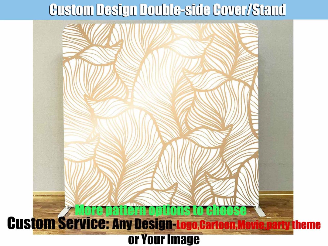 Photo Booth Square Backdrop Pillowcase Tension Cover Studio Gold Floral ...