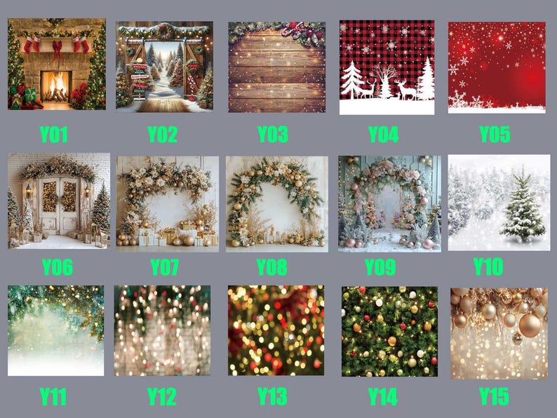 Christmas Tree With Lights Photobooth Backdrop Cover Stand Plain White ...
