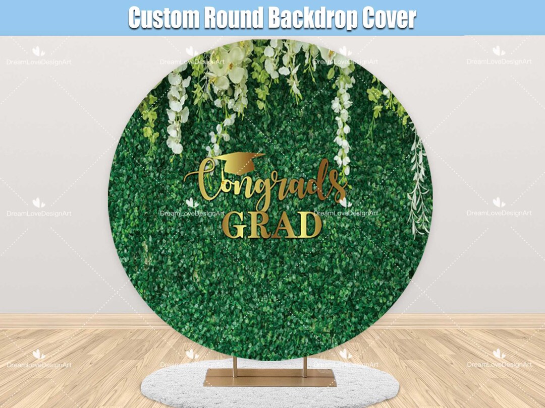 Graduation Round Backdrop Cover Fabric Grass Class of 2023 - Etsy