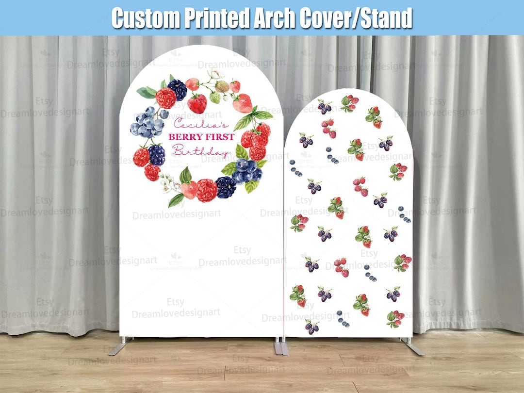 Berry 1st Birthday Arch Backdrop Cover Stand Strawberry Blueberry First ...