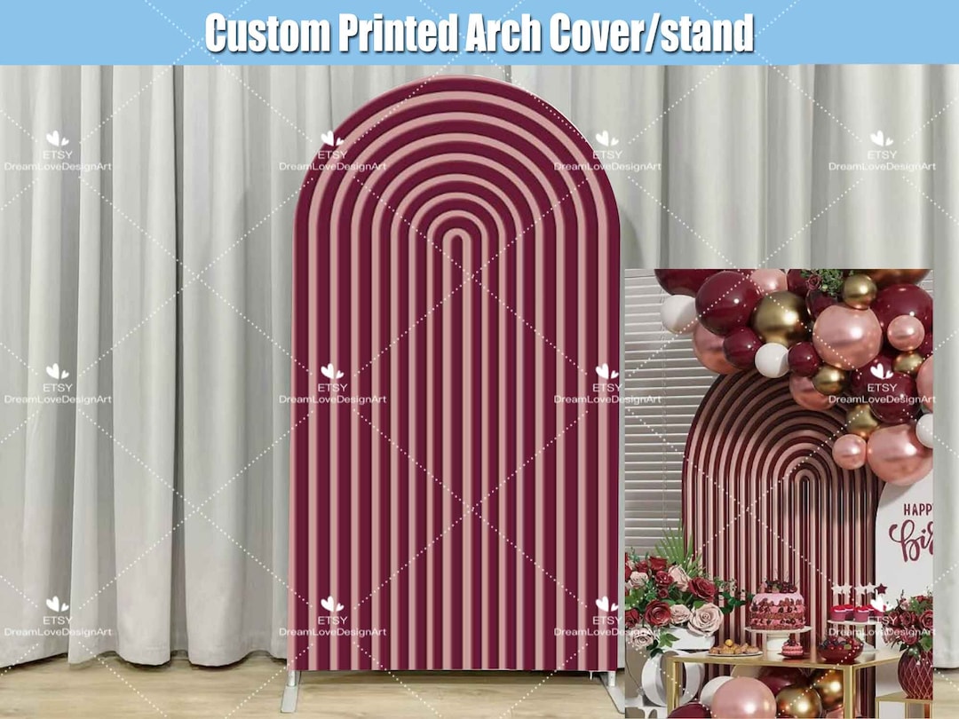 Burgundy Ripples Arch Backdrop Groovy Ripple Cover Custom Red Baby ...